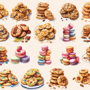 Cookies Watercolor Clipart Bundle, Biscuit Clipart, Festive Cookie ...