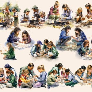 Girl Scout Watercolor Clipart, Girl Scout Clip Art PNG Graphics ...