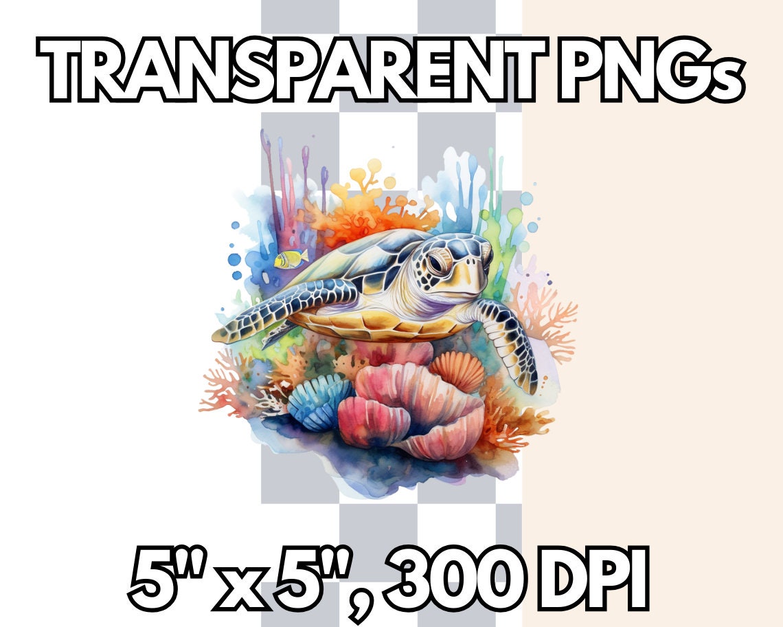 Sea Turtle Watercolor Clipart Bundle, Colorful Turtle, Nautical Clipart ...