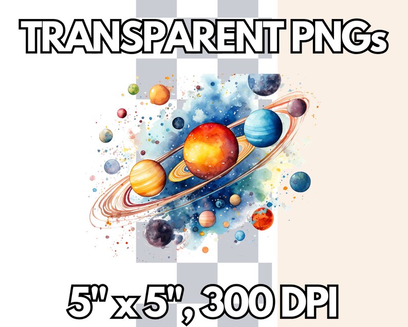 Planets Watercolor Clipart, Solar System Clipart, Milkyway Clipart ...