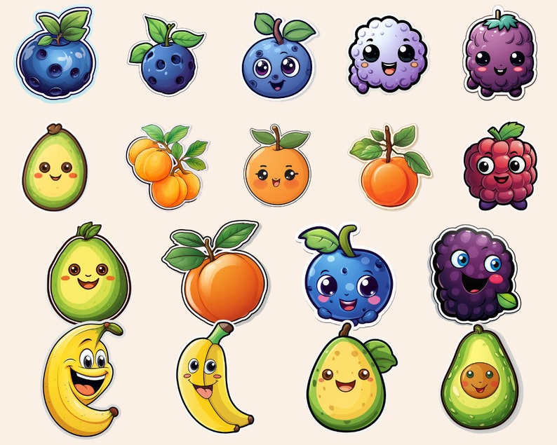 Fruit Sticker Watercolor Clipart PNG, Printable Stickers, Sticker ...