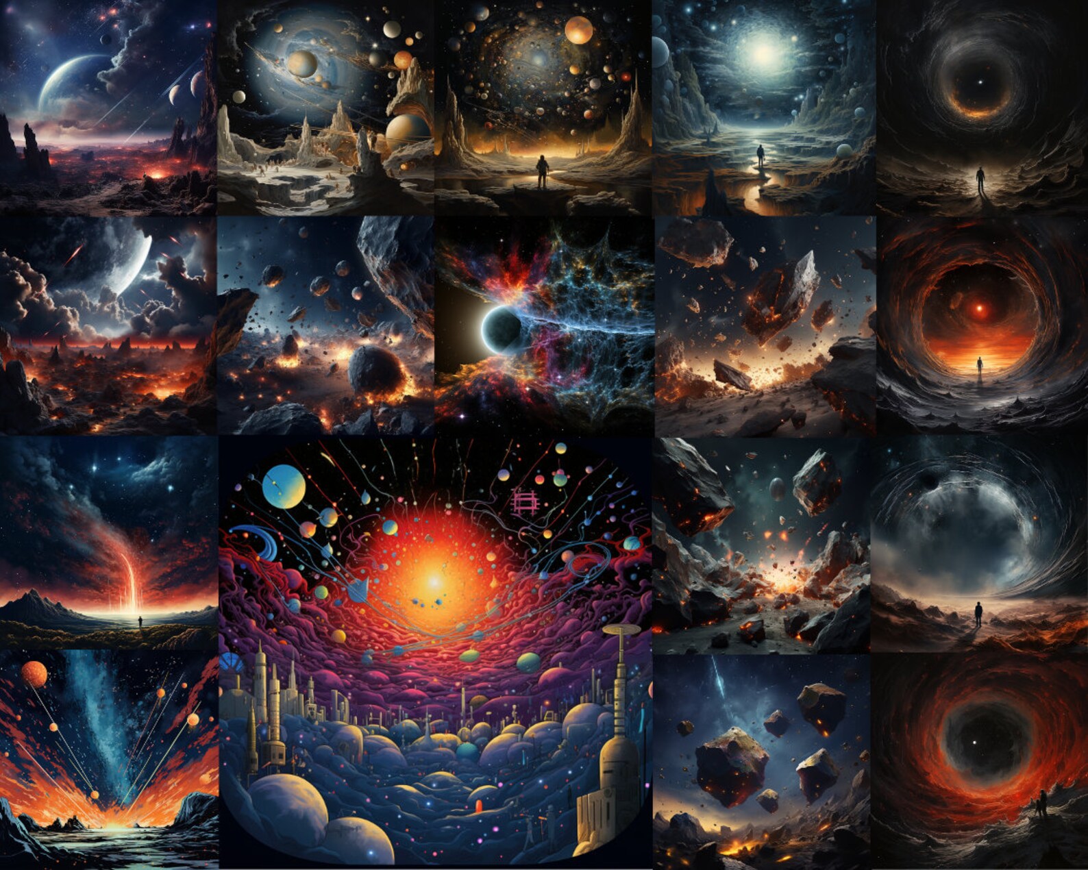 Space Digital Papers Bundle, Solar System Clip Art, Galaxy Planets PNG ...