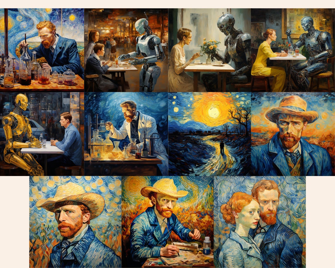 Modern Van Gogh Digital Painting Digital Paper Digital Art - Etsy