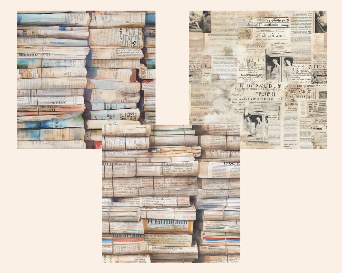 Old Newspaper Digital Paper, Seamless Pattern, Retro Digital Paper ...