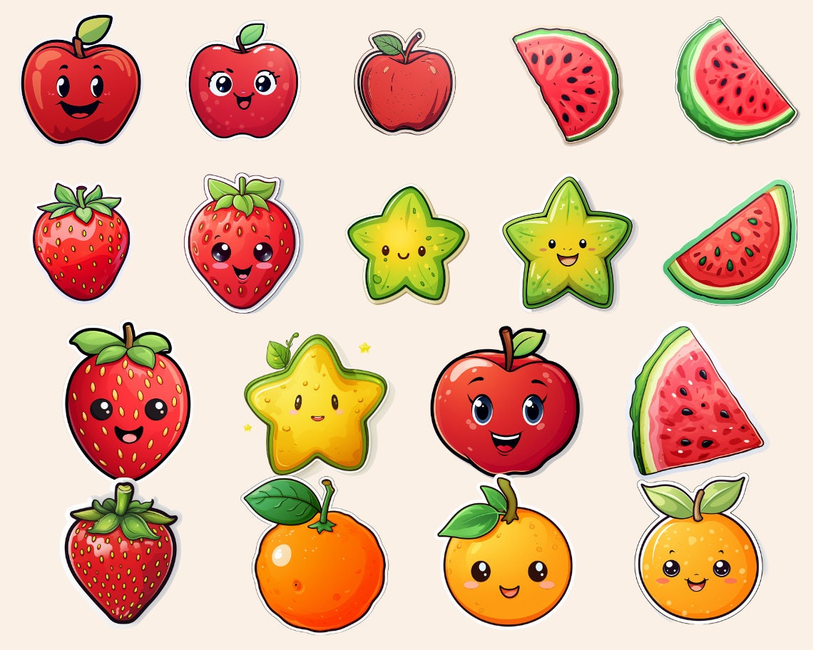 Fruit Sticker Watercolor Clipart PNG, Printable Stickers, Sticker ...