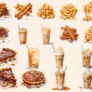 Caramel Watercolor Clipart, Food Clipart Caramel, Sweets Clipart Sugar ...