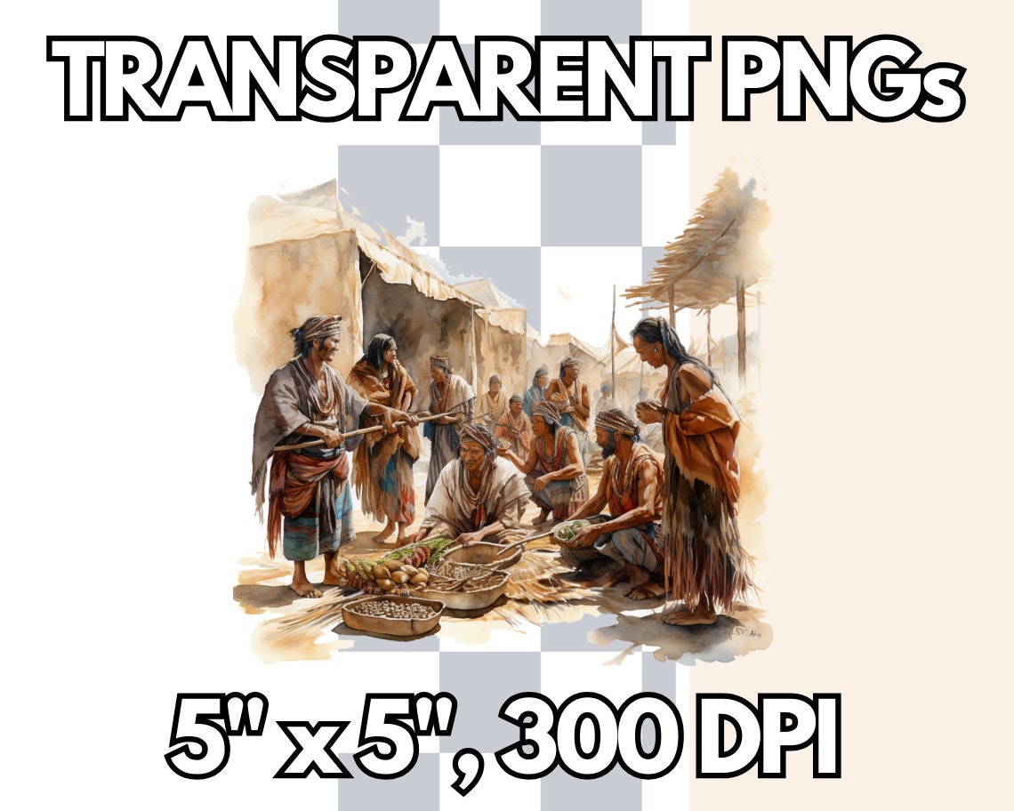 Tribal Warriors Watercolor Clipart Bundle Animal Clipart - Etsy