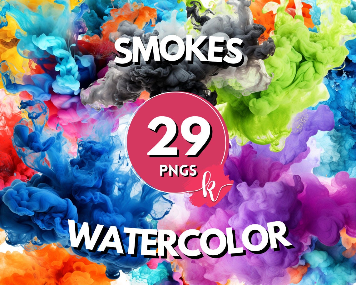 Smoke Watercolor Clipart, Colorful Smoke, Colors Clipart, Smoke Clipart ...