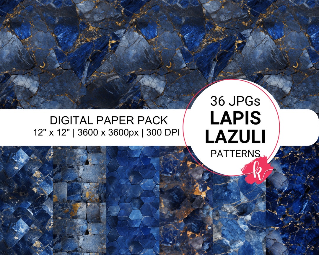 Lapis Lazuli Seamless Patterns, Digital Papers, Gold Foil, Geode Agate ...