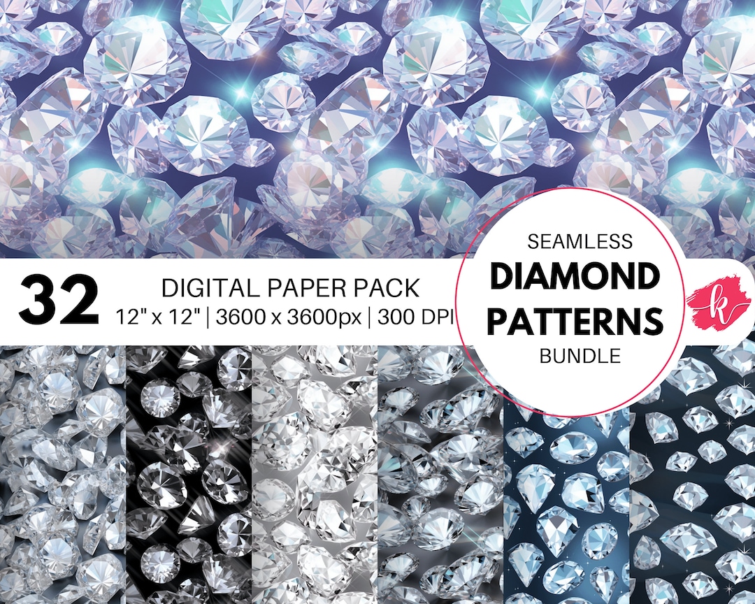 Diamond Gemstone Mixed Digital Paper, Seamless Pattern, Diamond Pattern ...