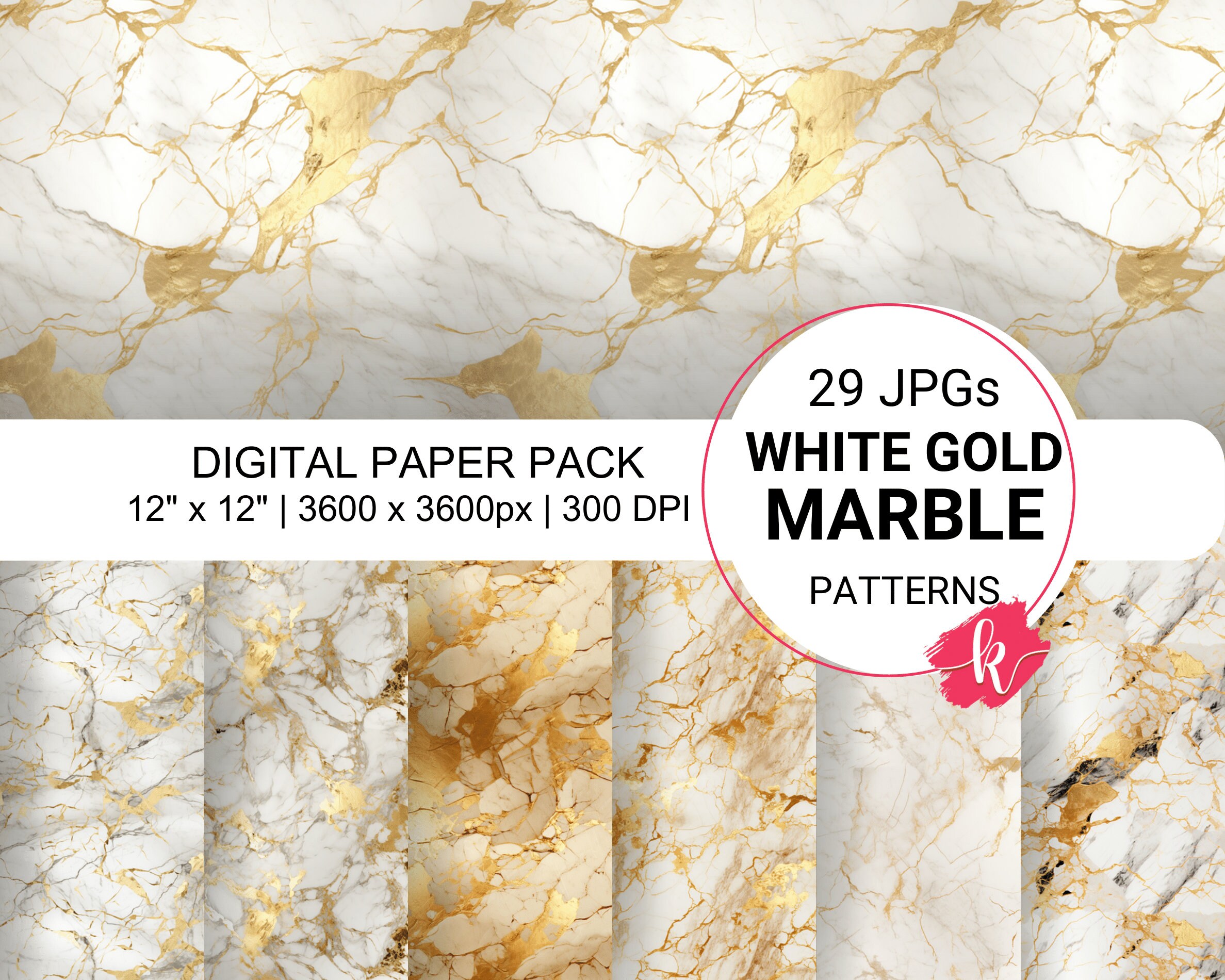 White Gold Marble Digital Paper, White Marble Textures, White Marble ...