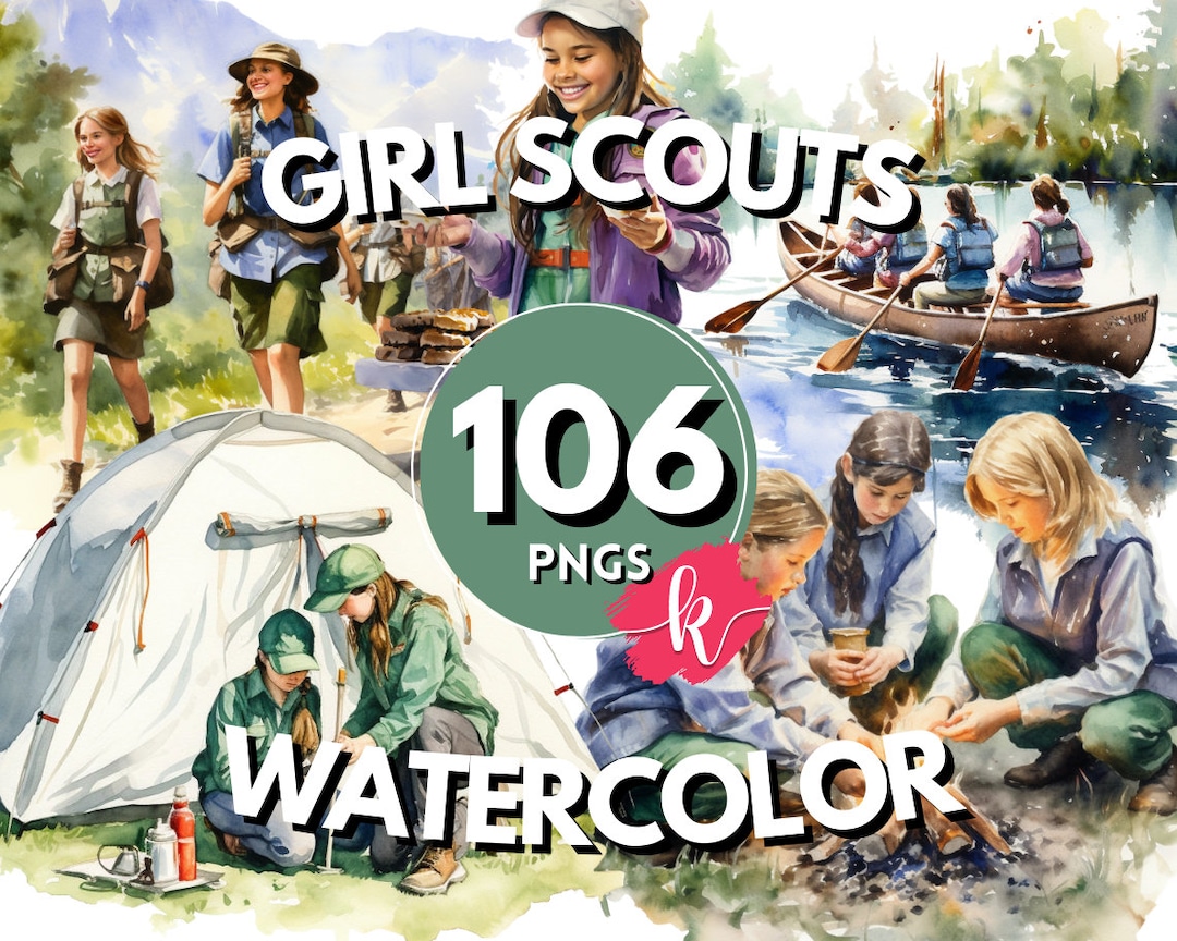 Girl Scout Watercolor Clipart, Girl Scout Clip Art PNG Graphics ...