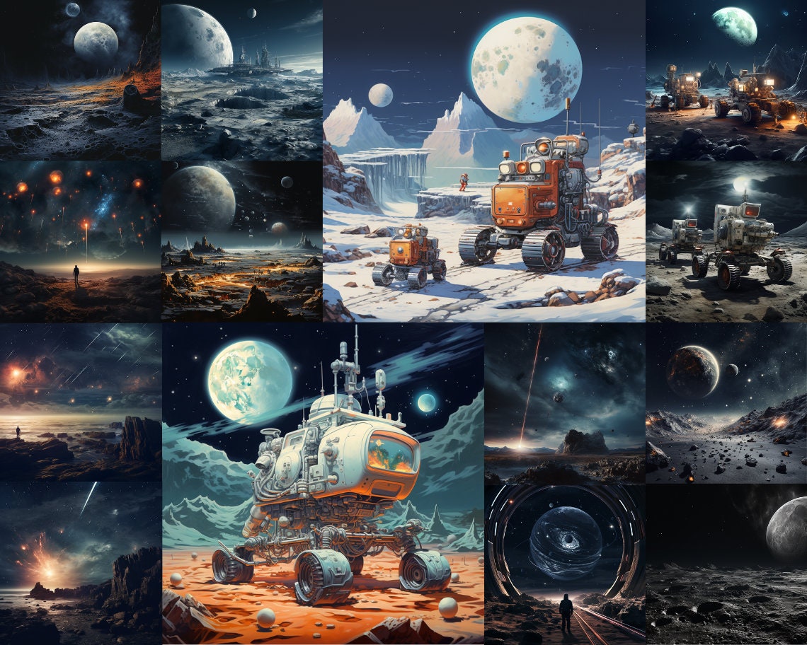 Space Digital Papers Bundle, Solar System Clip Art, Galaxy Planets PNG ...