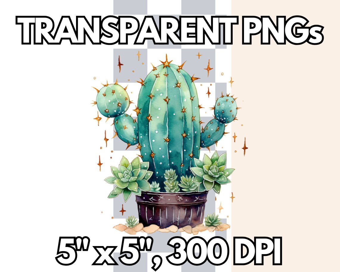 Cactus Watercolor Clipart Bundle, Cacti Images,desert Plant Graphics ...
