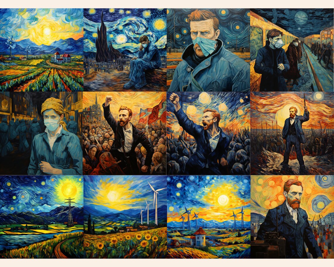 Modern Van Gogh Digital Painting Digital Paper Digital Art - Etsy