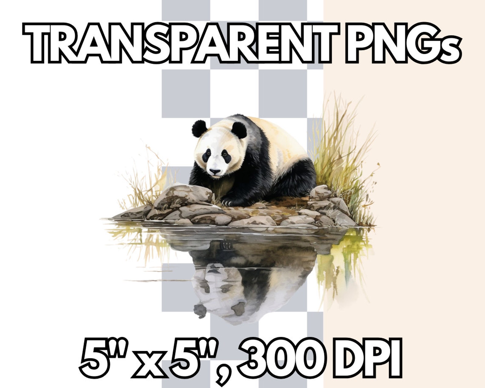 Panda Watercolor Clipart Set, Panda Illustration, Panda Clipart PNG ...