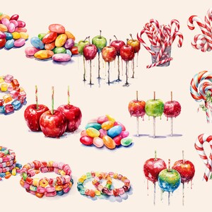 Candy Watercolor Clipart, Printable Lollipop Clipart, Rainbow Candy ...