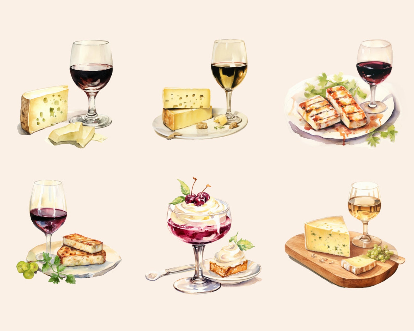 Cheese Board Clipart, Food Clipart, Cheese Illustrations, Cheese Boards ...