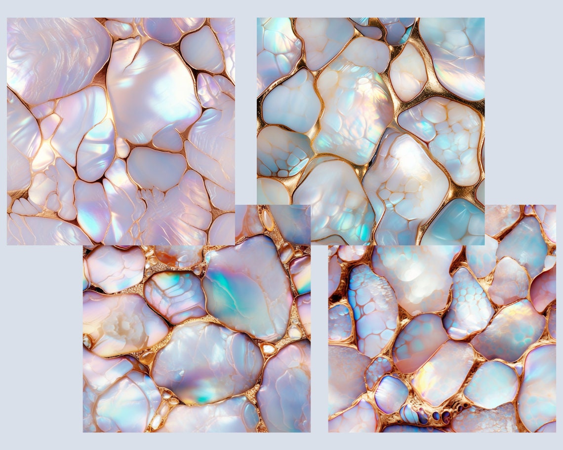 Elegant Pearl Opal Seamless Pattern, Digital Art for Versatile Designs ...