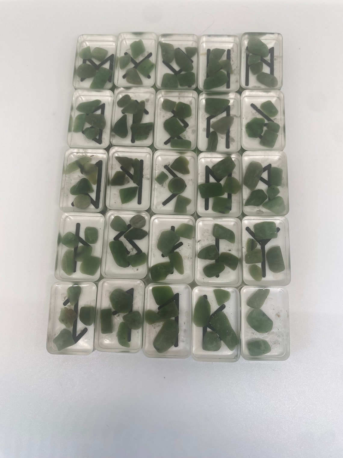 Green Jade Runes, Elder Futhark Runes, Runes, Rune Set, Handmade Runes ...