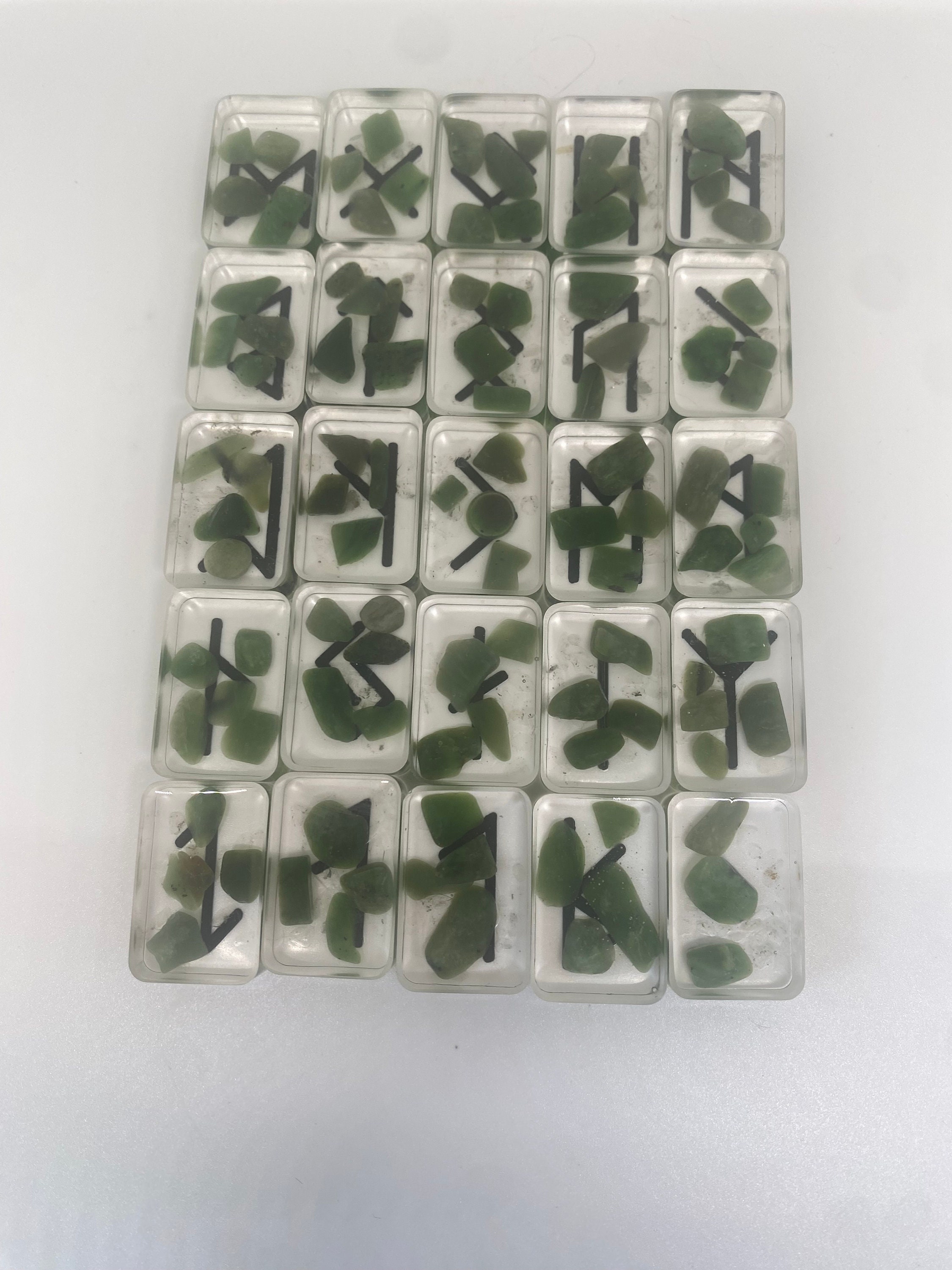 Green Jade Runes, Elder Futhark Runes, Runes, Rune Set, Handmade Runes ...