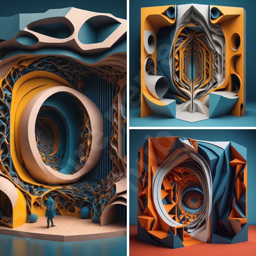 Digital 3D Illusion Artwork Bundle - Instant Download - Etsy