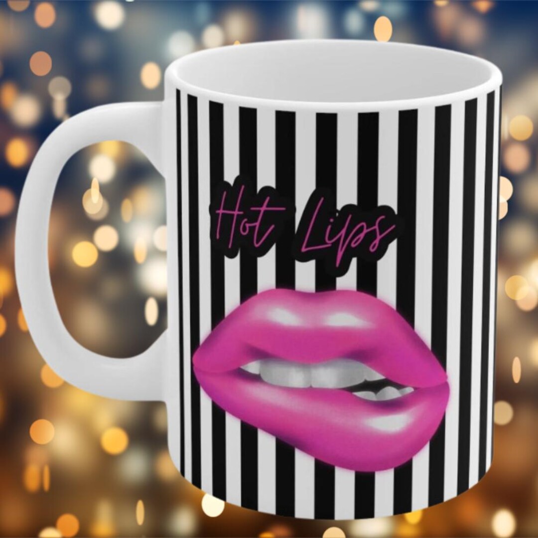 Funny Hot Lips Mug, Cute Coffee Cup, Unique Tea Mug, Quirky Drinkware ...