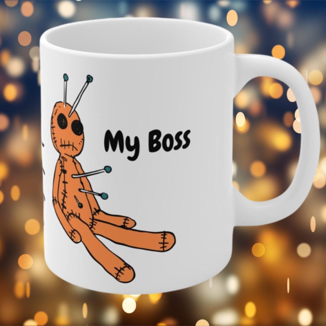 Ceramic Mug, Funny My Boss Voodoo Doll Coffee Cup, Office Humour Tea ...