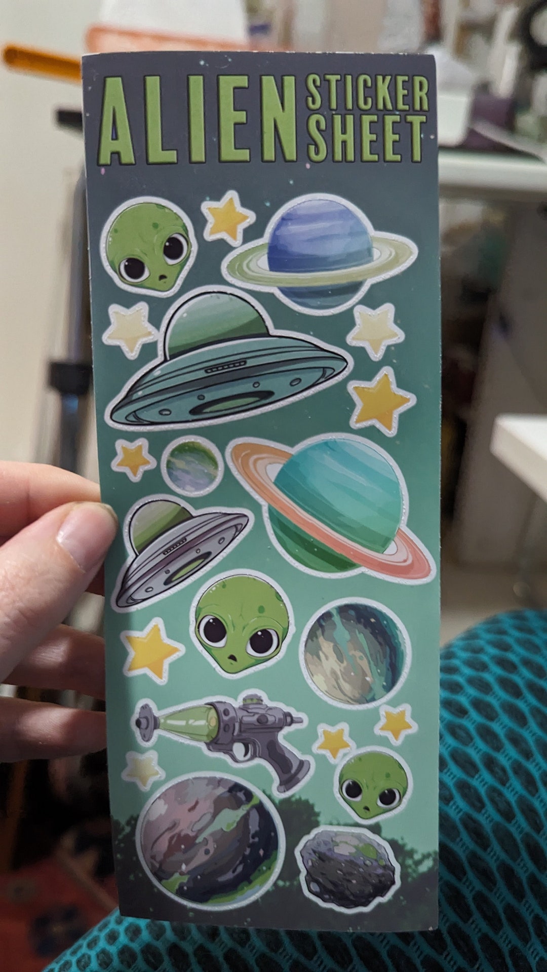 Alien Sticker Sheet Green Sticker Sheet - Etsy