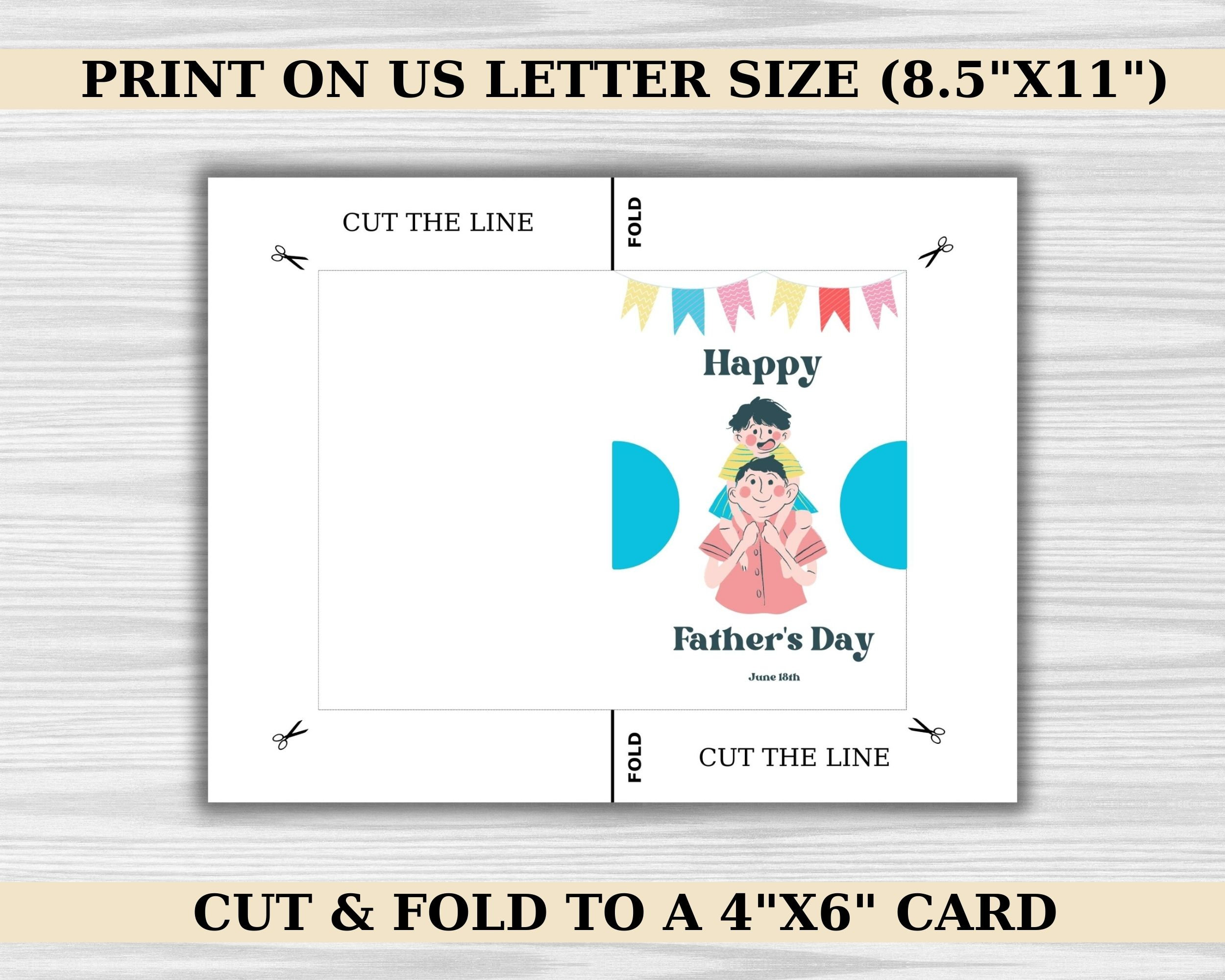 Printable Happy Fathers Day Card Gift Cute Happy Fathers Day Card ...
