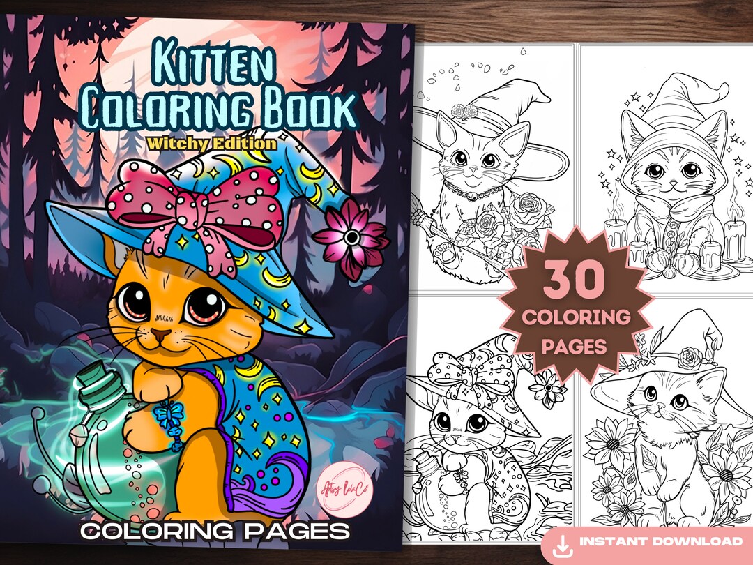 Kitten Witchy Coloring Pages Ultimate Edition / Magic & Mystical ...