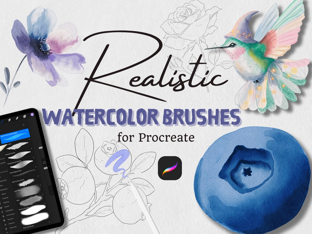Watercolor Brush Set for Procreate iPad Procreate Brushes Digital ...