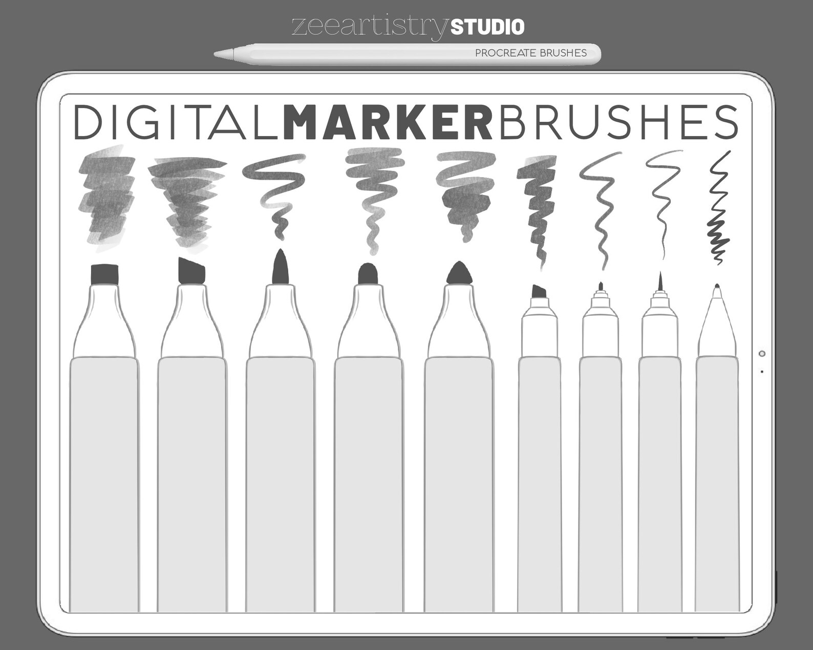 Procreate Digital Brush Bundle; Fundamental Brushes; Texture Brushes ...