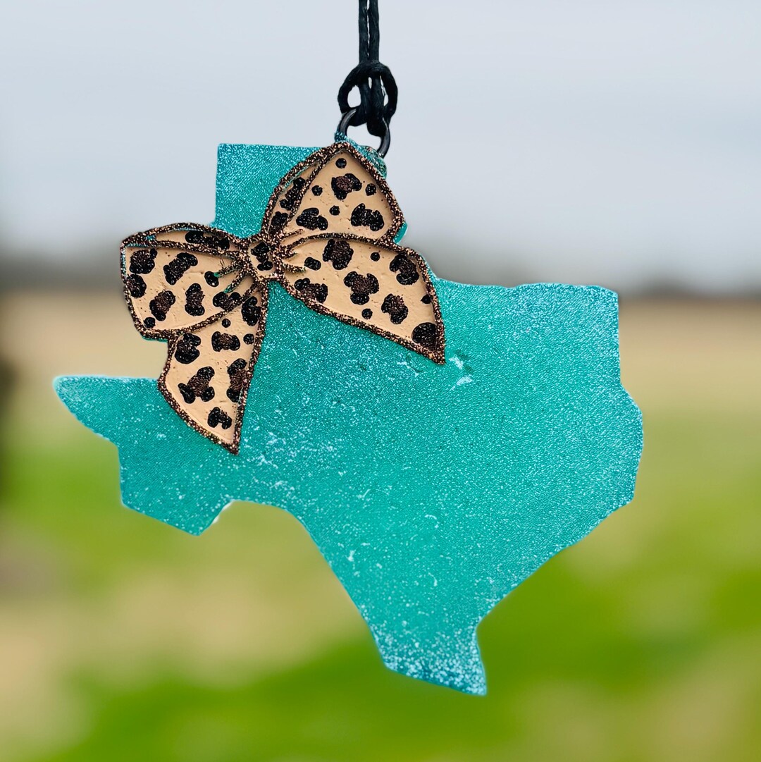 Texas With Bow Custom Car Freshie/state Freshie/ Western Freshie/car ...