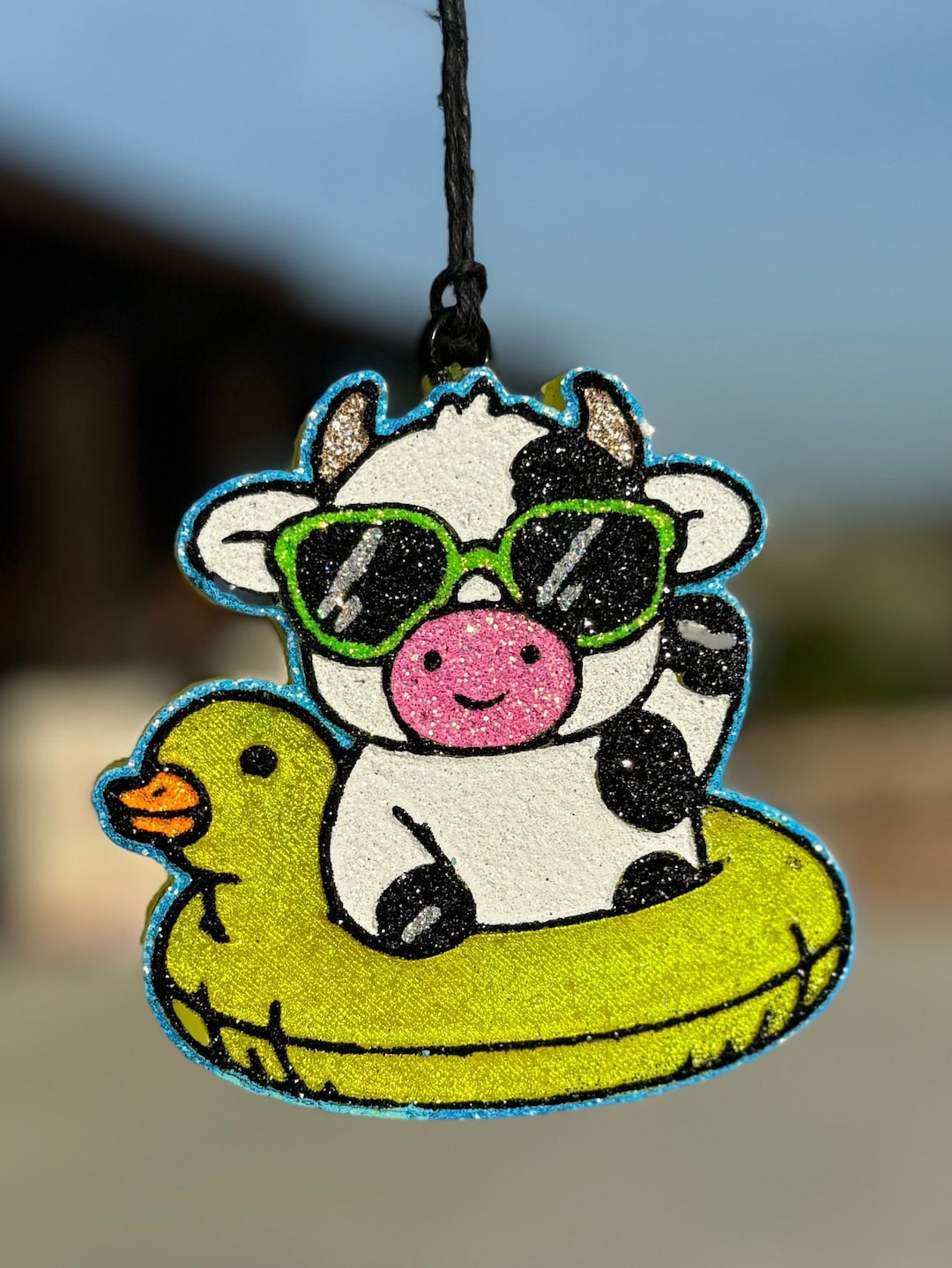 Summer Cow in Duck Floatie Car Freshie/ Cow in Floatie Freshener ...