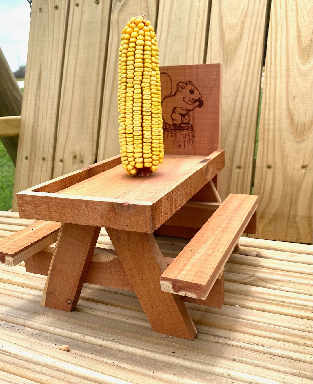Handmade Sealed Cedar Squirrel Table/squirrel Feeder/squirrel Picnic ...