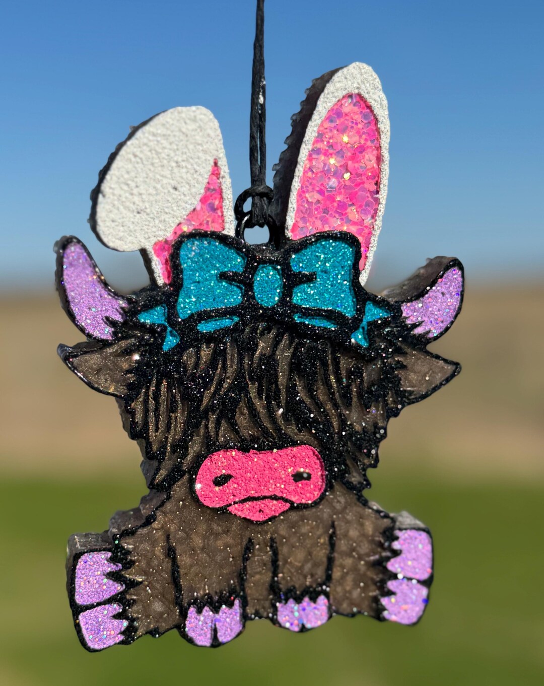 Bunny Highland Cow Car Freshie: Easter Spring Air Freshener/car Scent ...