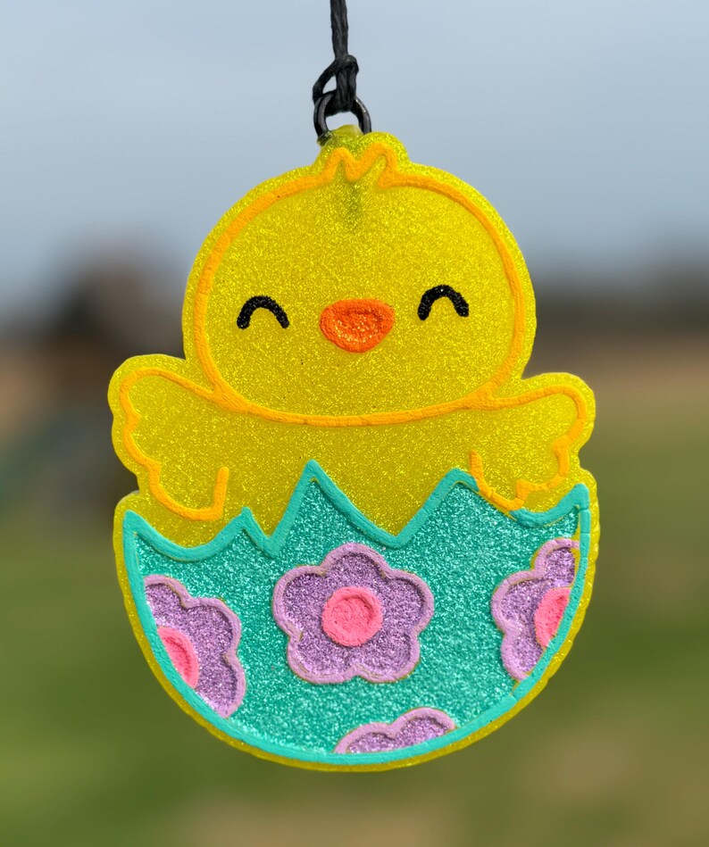 Chick in Floral Egg Car Freshie/easter Freshie/ Car Scent /easter Chick ...