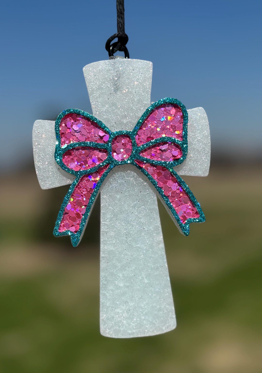 Cross With Coquette Bow Custom Car Freshie/easter Freshie/car Scent ...