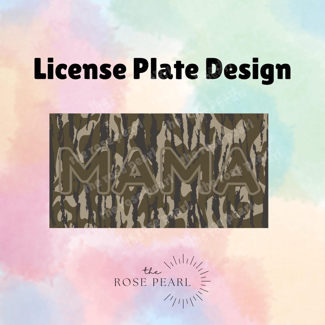 Bottomland Camo Mama License Plate Digital Design, Bottomland ...