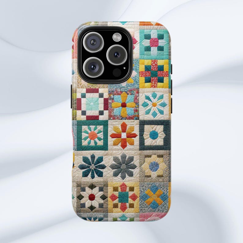 Patchwork Quilt Pattern Phone Case: Impact Resistant, Glossy Finish - Etsy