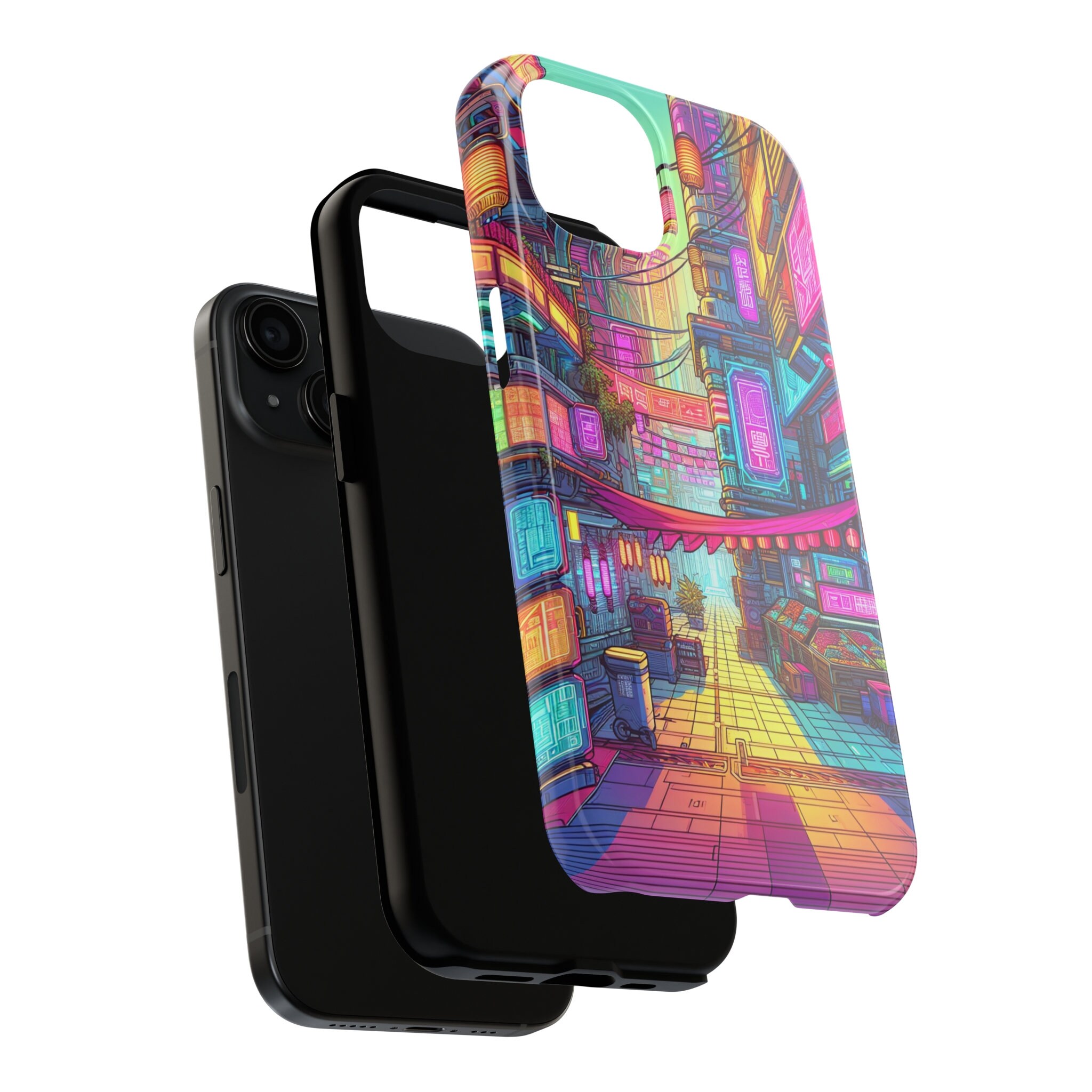 A Futuristic Cyberpunk Street Market Tough Phone Cases, Futuristic ...