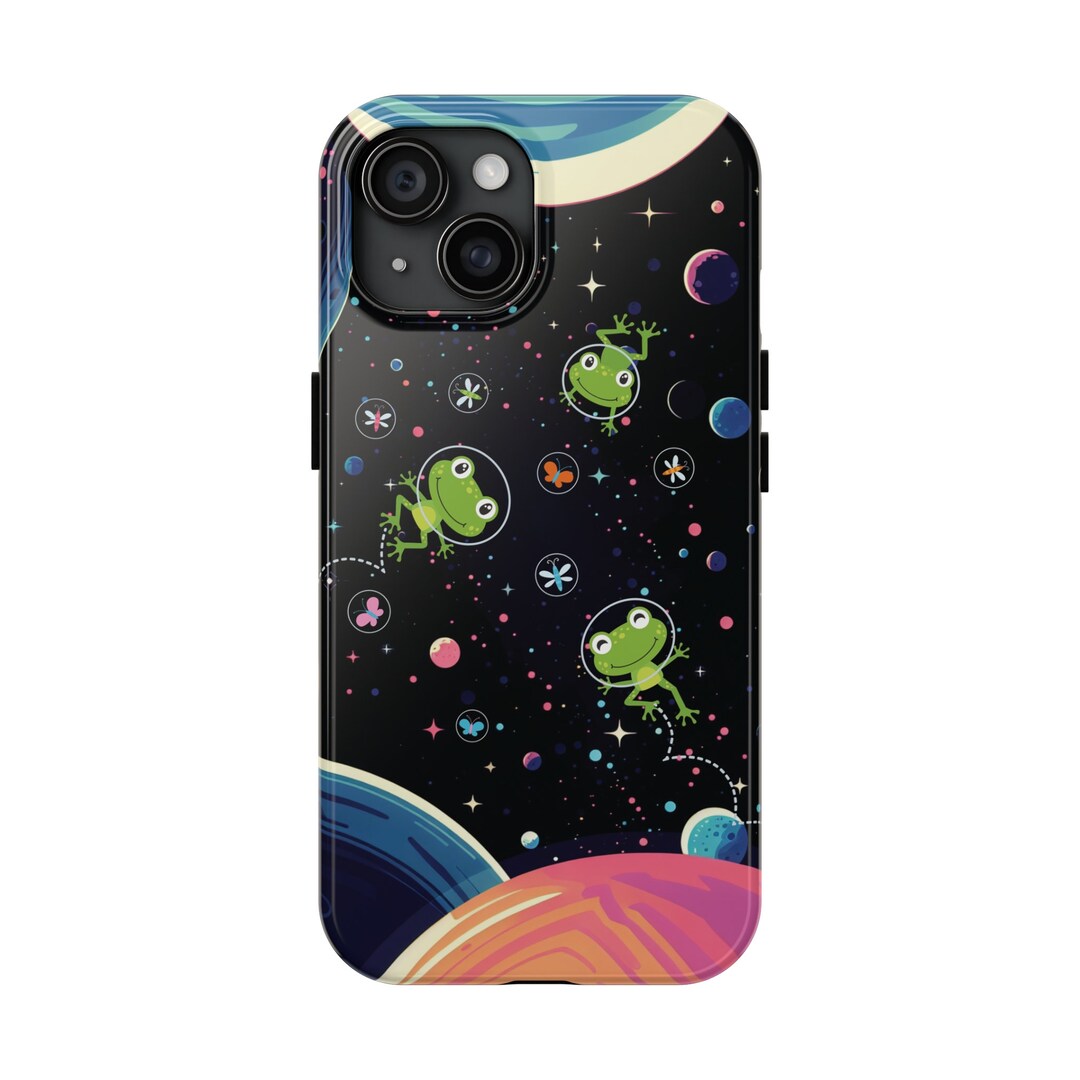 Cute Frogs and Bugs in Space Tough Phone Case, Frog Lover Gift, Kids ...