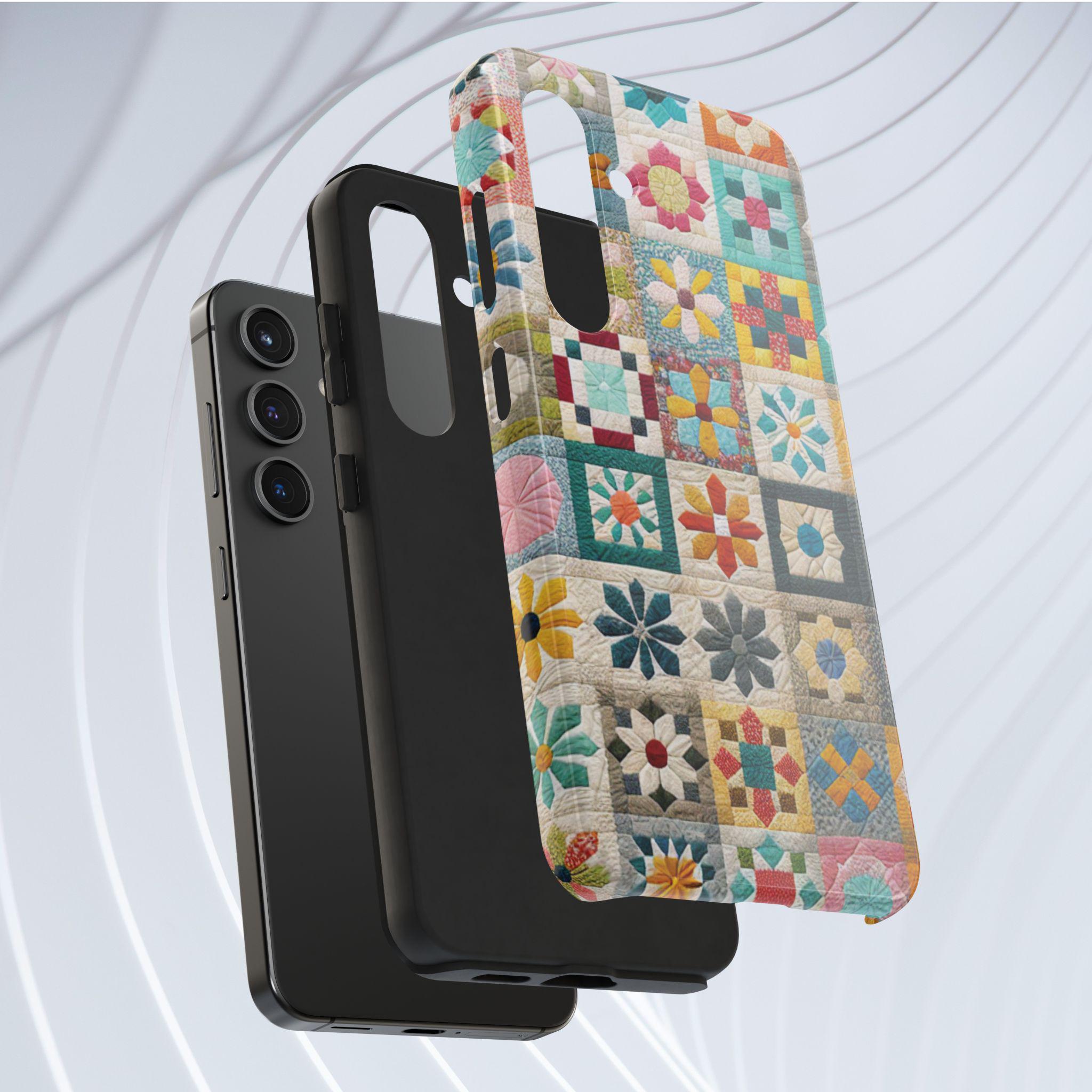 Patchwork Quilt Pattern Phone Case: Impact Resistant, Glossy Finish - Etsy