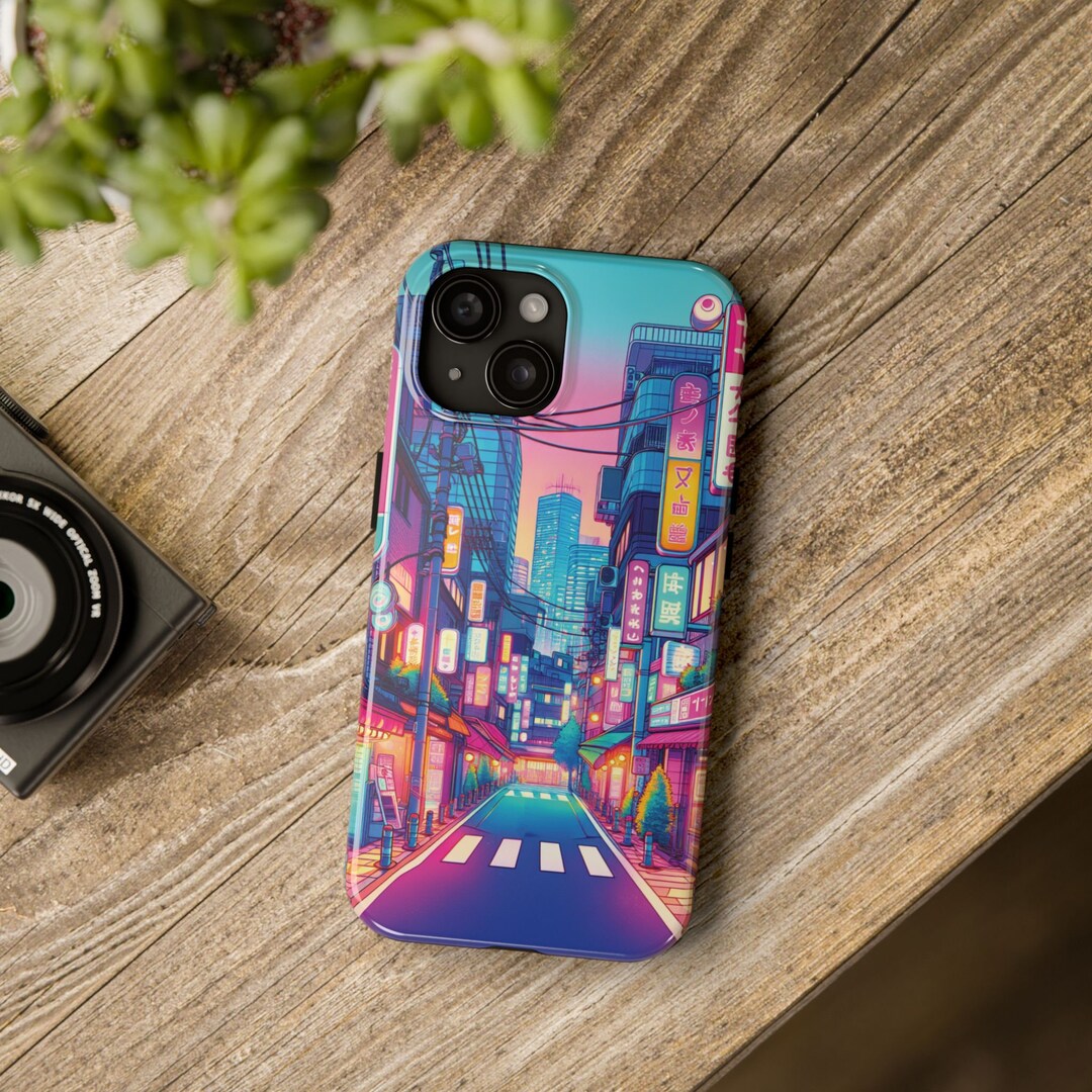 Tokyo Candy Neon Street Anime Tough Phone Cases iPhone 15 14 13 12 11 7 ...