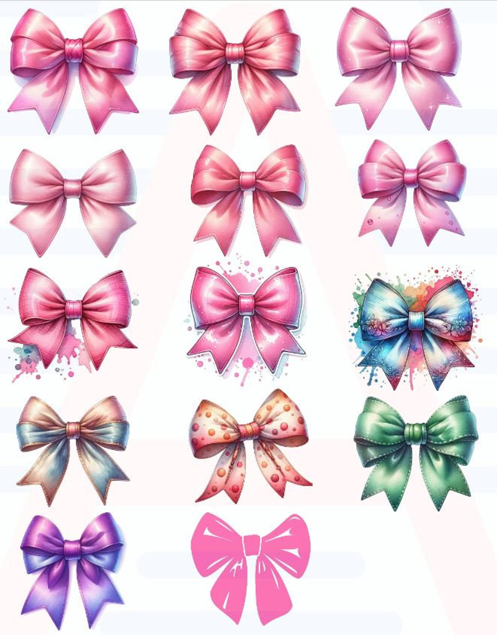 Trendy Pink Bows Wall Art, Preppy Poster, College Apartment Decor ...