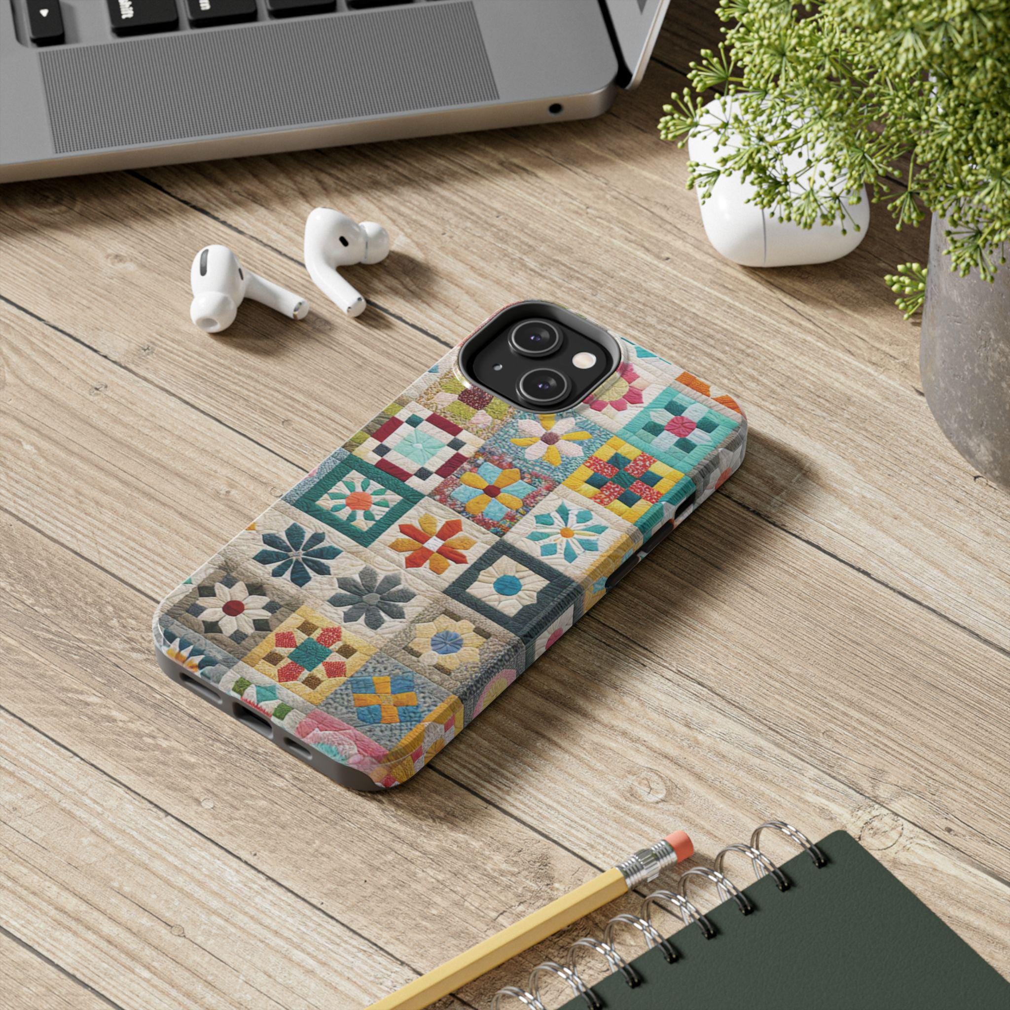 Patchwork Quilt Pattern Phone Case: Impact Resistant, Glossy Finish - Etsy
