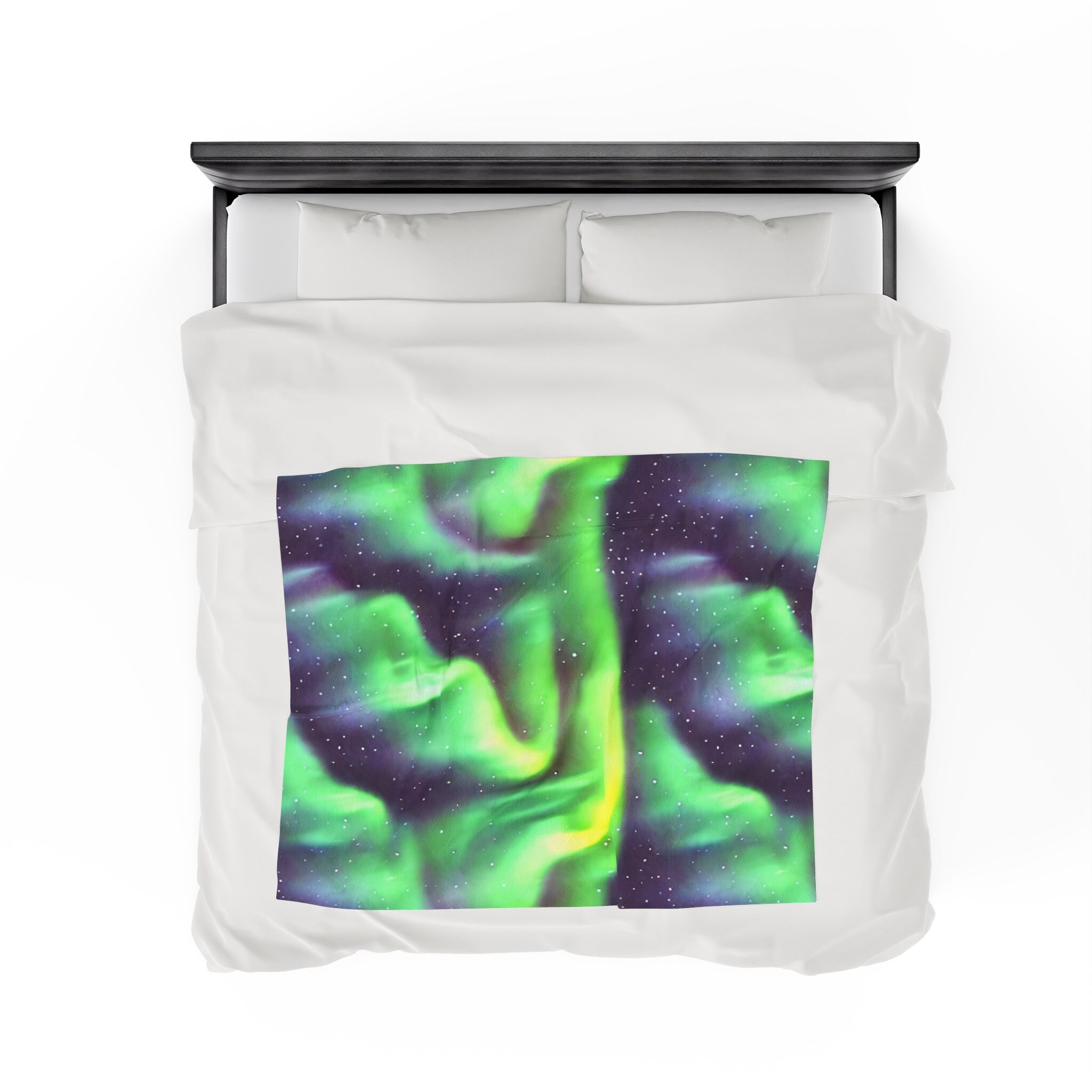 Northern Lights Aurora Borealis Velveteen Blanket, Night Sky, Starry ...