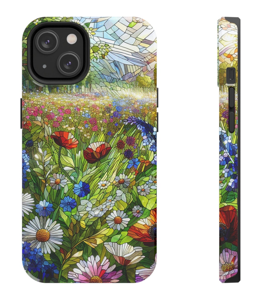 Cottagecore Wildflower Stained Glass Aesthetic Tough Phone Case, iPhone ...