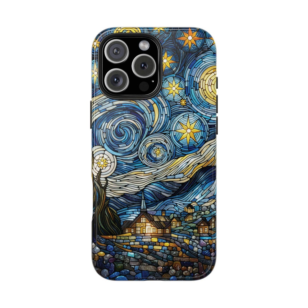 Stained Glass Starry Night Van Gogh Phone Case: Protective Cover - Etsy